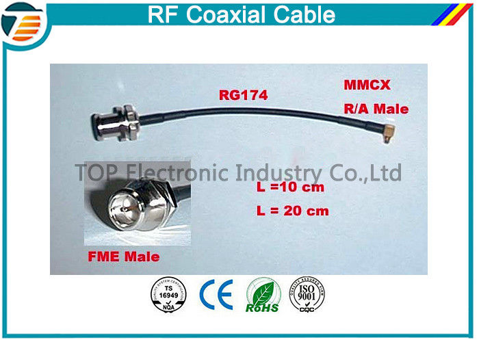 High Performance Male Female Rf Coaxial Cable RG174 With MMCX Connector ...