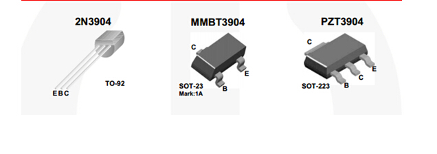 TO-92 2N3904 NPN Transistor Integrated Circuit Parts Through Hole Mounting